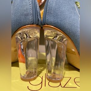 Glaze | Shoes | Nwt Glaze Open Toe Denim Boots | Poshmark